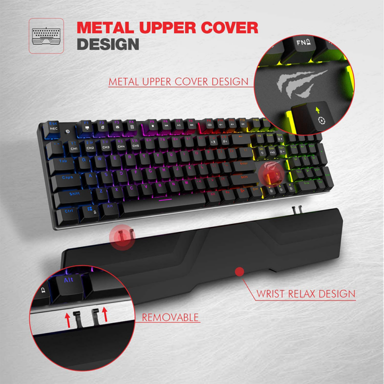 Teclado Gamer Mecánico Gamenote con Apoyamuñeca Switch Blue – KB432L – SIPO