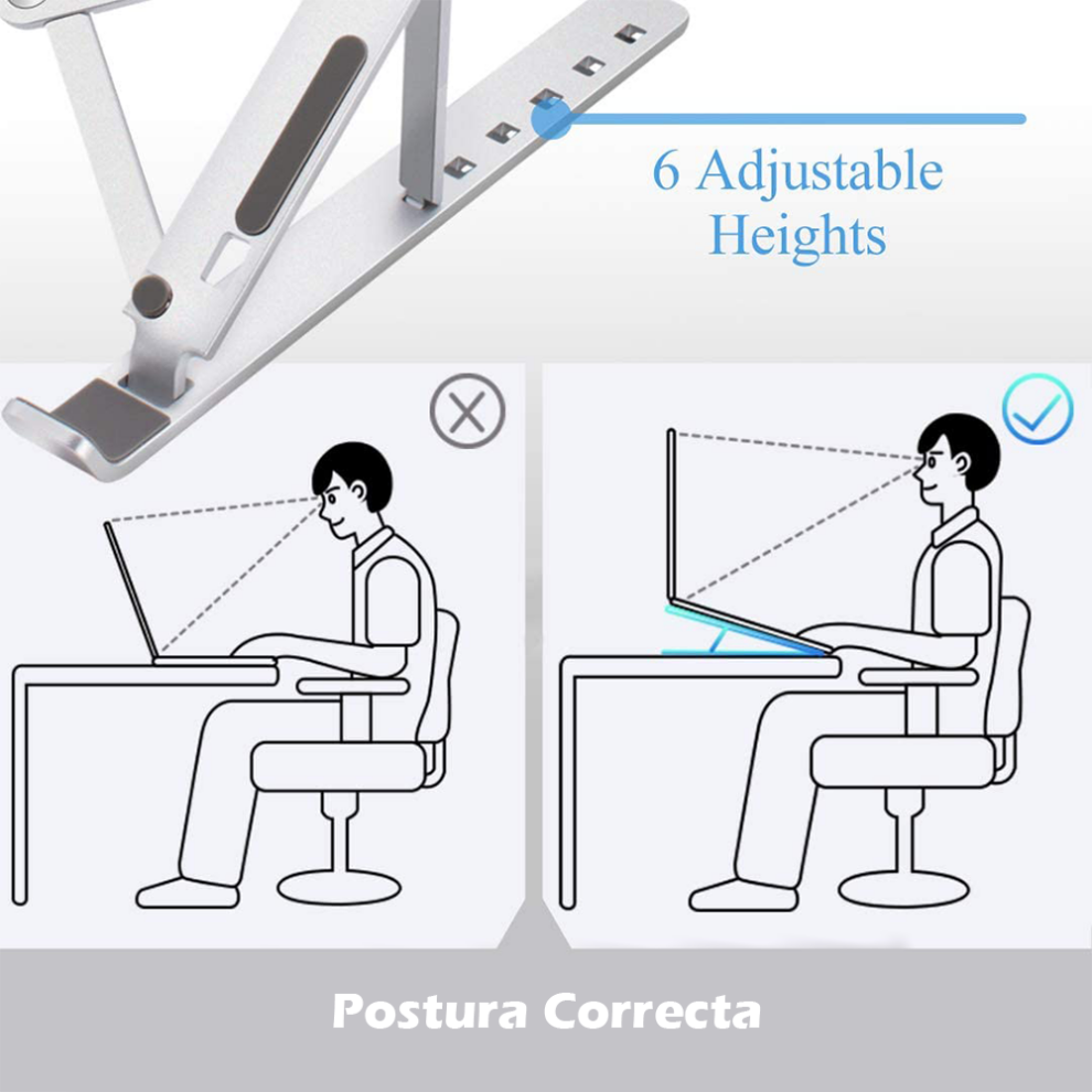 Soporte Plegable de Aluminio para Notebook, Macbook – Aluminio – SIPO