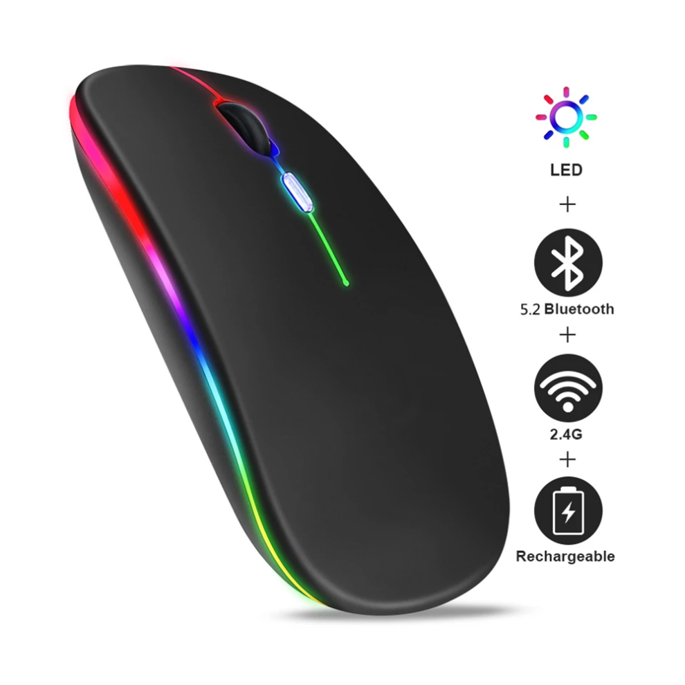 Mouse Inalámbrico Dual Bluetooth Usb Recargable Para Mac Win - SIPO
