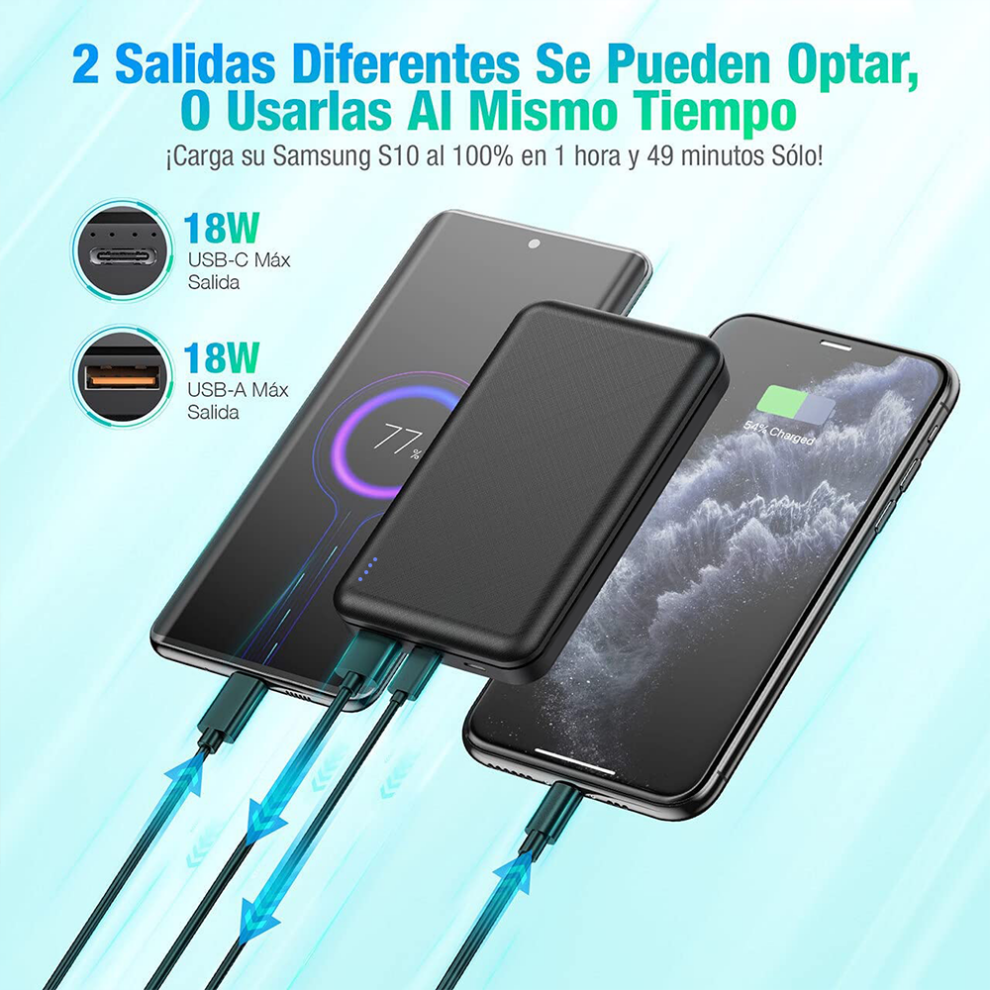 Batería Cargador Portátil Tecnolab 20.000 Mah, Carga Rápida – SIPO