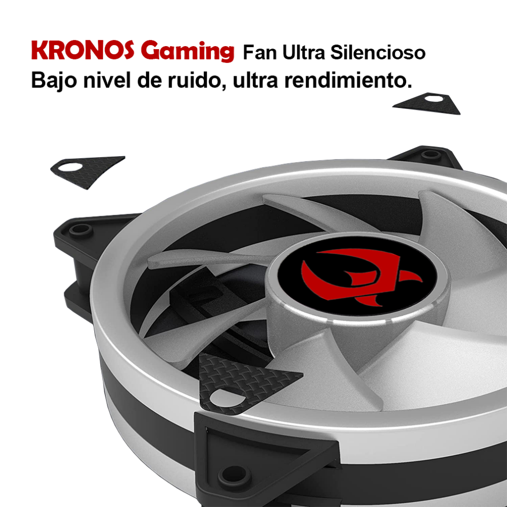 Kit 3 Ventiladores Cooler Kronos Euros Fan Led 120mm para PC - SIPO