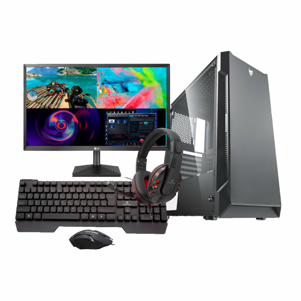 Combo Setup Gamer: PC Spartan Pro, Monitor, Silla gamer, Alfombra, y ...