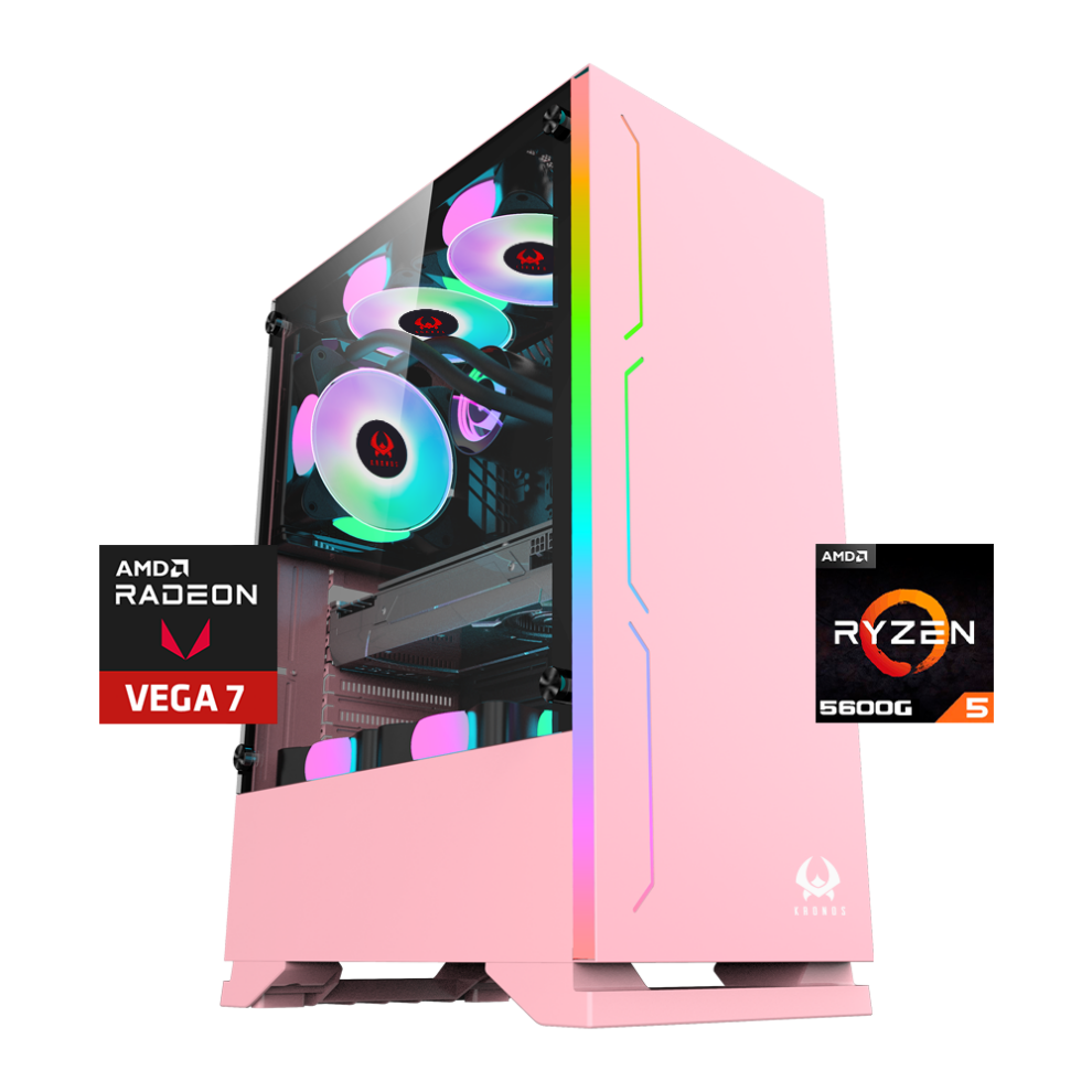 PC Gamer Dreamfyre 5 Pink: Ryzen 5600G, SSD M.2, RAM 16GB (3200MHz, D ...
