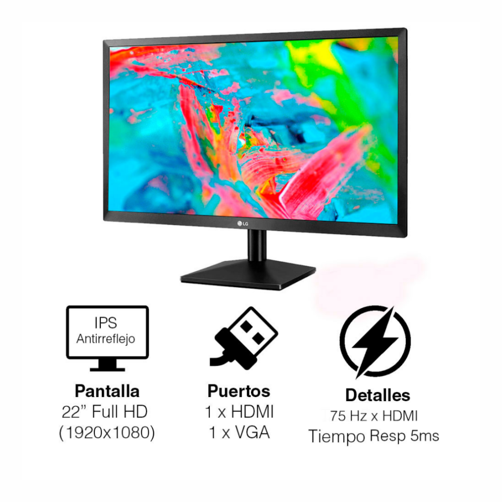 Monitor LG 22 Pulgadas IPS 22mn430h-b Full Hd Hdmi Vga VESA - SIPO