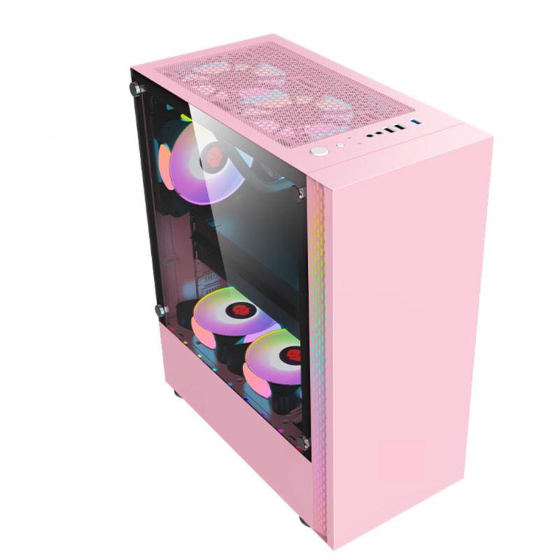 Gabinete Gamer Rose Pink (ATX, Vidrio Templado, USB 3.0, RGB) - SIPO