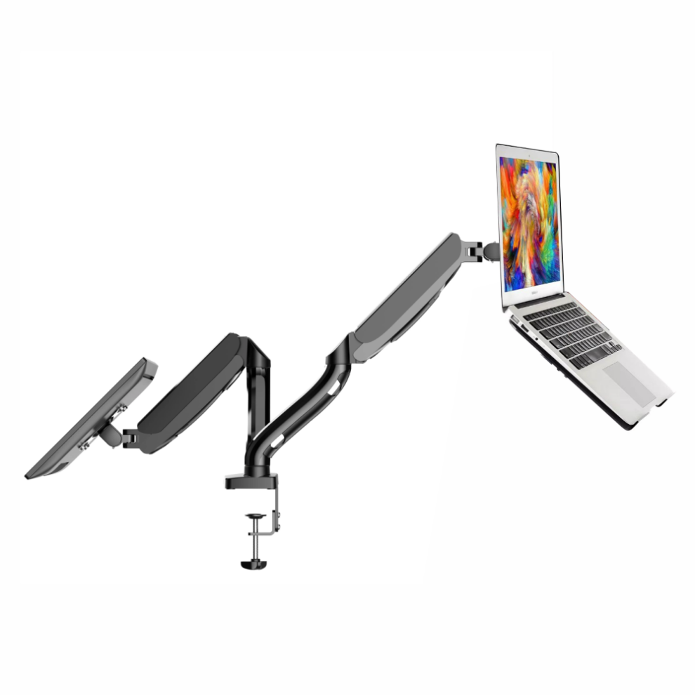 Soporte para Doble Monitor y Notebook con Neumático, 10"- 32", uso ...