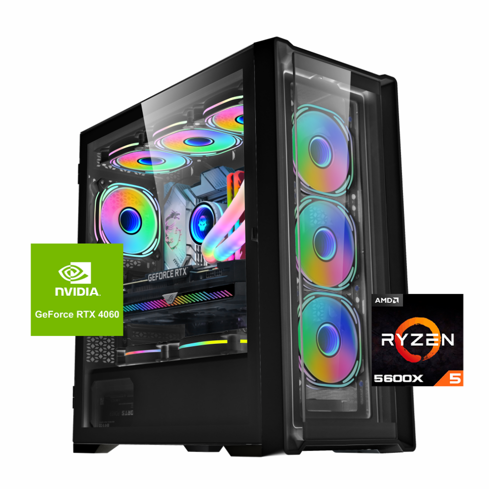 PC Gamer Halo Pro: Ryzen 5600X, SSD M.2, RAM 16GB, RXT 4060, Wifi – SIPO