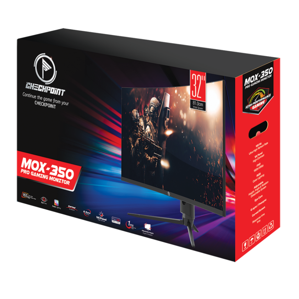 Monitor Curvo CheckPoint MOX-350, de 32" FHD VA, 165Hz, 1ms, HDMI y ...