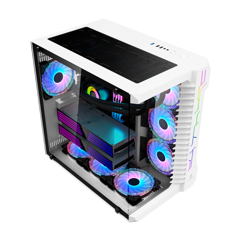 Gabinete Kronos Prisma Pro White RGB ATX, Vidrio Templado, USB 3.0 - SIPO