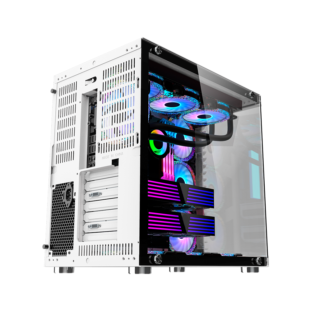 Gabinete Gamer Snow Diamond (ATX, Vidrio Templado, USB 3.0) – White – SIPO