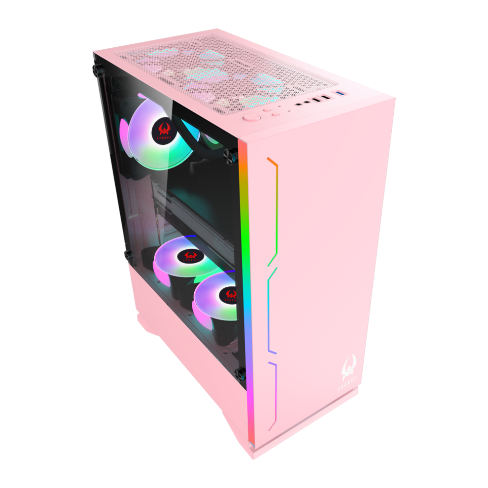 Gabinete Kronos Armor Pink, ATX, Vidrio Templado, USB 3.0 – SIPO