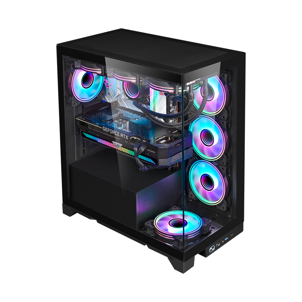 Gabinete Kronos Prisma Pro Black RGB ATX, Vidrio Templado, USB 3.0 - SIPO