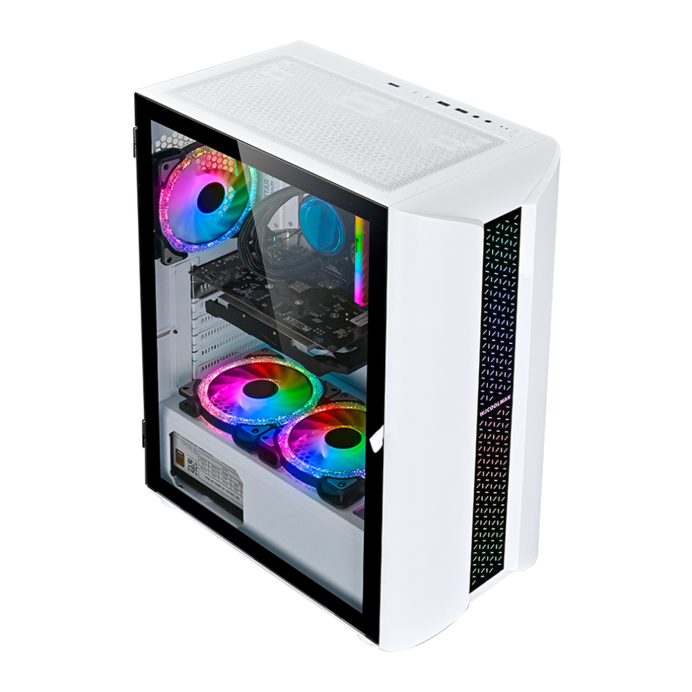 Gabinete Gamer Areo White RGB ATX, Vidrio Templado, USB 3.0 - SIPO