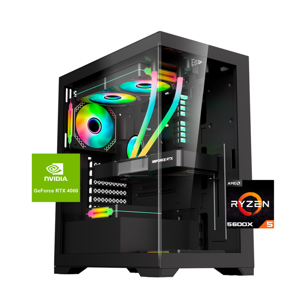 PC Gamer Halo Pro: Ryzen 5600X, SSD M.2, RAM 16GB, RXT 4060, Wifi – SIPO