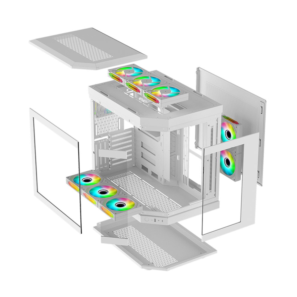 Gabinete Kronos Atlantis ATX Vidrio Templado, USB 3.0, White - SIPO