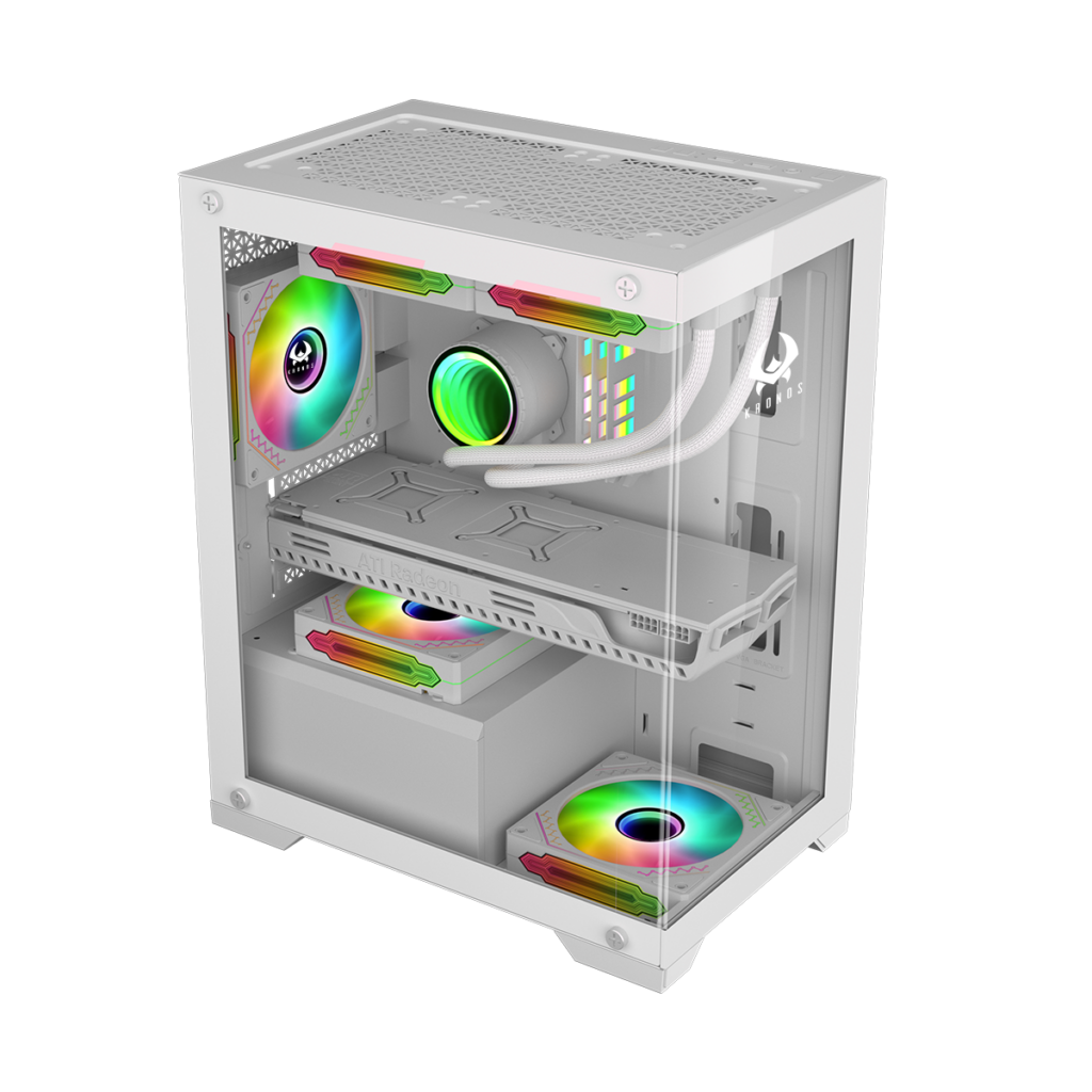 Gabinete Kronos Diamond White mATX, Vidrio Templado, USB 3.0 – SIPO